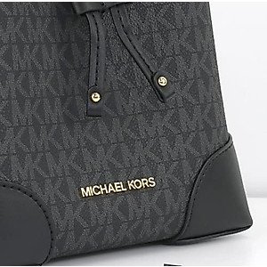 Michael Kors XS Suri Mini Bucket Crossbody Drawstring Shoulder Bag 35F2GM9M1B PVC (Black PVC)