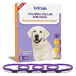 4 Pack Calming Collar for Dogs, All New Pheromone Anti-Loose Dog Calm Collar, Separation Anxiety Relief for Dogs, Reduce Dog's Anxiety and Stress