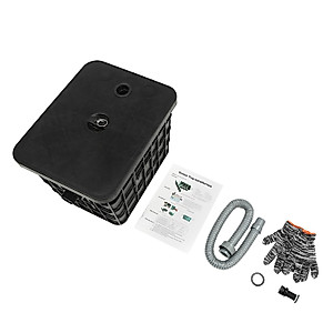 35L Upper Inlet Commercial Grease Trap, 7-stage Filtration 555Gal/h Under Sink Grease Trap, Plastic Grease Trap Under Sink for Restaurant Cafe, Waste Water Oil-water Separator