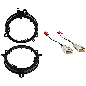 Metra 82-8148 6" to 6-3/4" Speaker Adapter for Select Toyota/Lexus/Scion 1998-Up Vehicles, Black & 72-8104 Speaker Connector for Select Toyota Vehicles