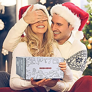 REDMOND Waffle Maker, Nonstick 4 Slice Square Waffle Iron, Compact Classic Stainless Steel Waffle Maker for Family Use Breakfast, 1300W, Black