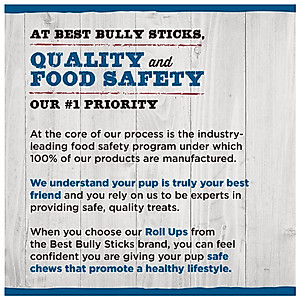 Best Bully Sticks Roll Ups - All-Natural, Easily digestible Dog Chew - Peanut Butter Flavor - Best Suited for Small Breeds (4 Inch, 5-Pack)