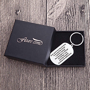 Fleure Esme Encouragement Gifts Keychain For Men Women Serenity Prayer Dog Tag Sobriety Addiction Recovery AA Gifts Inspirational Gifts For Him Her Birthday Religious Jewelry Key chain