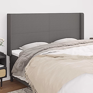 Penau Headboard with Ears Dark Gray 64.2"x6.3"x46.5"/50.4" Fabric Transform Your Bedroom Aesthetic Refined Elegance for Every Bedroom