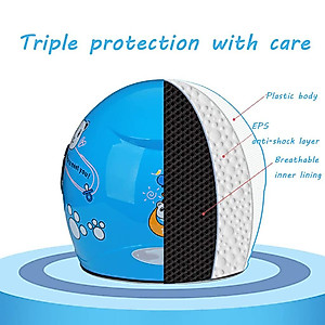 Cute Kids Motorcycle Helmet, 3/4 Boys Girls Vespa Open Face Helmet Youth Novelty Small Helmet, DOT Approved Children Scooter Cruiser Motorbike Crash Four Seasons Helmet Cap with Visor -B-50-55CM