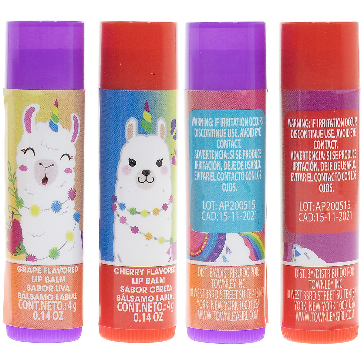 Townley Girl No Drama Llama Makeup Filled backpack Set with 10 Pcs, Including Lip Gloss, Lip Balm, Nail Polish, Nail Stickers, Hair Bows, Flip Up Mirror and More, Ages 3+