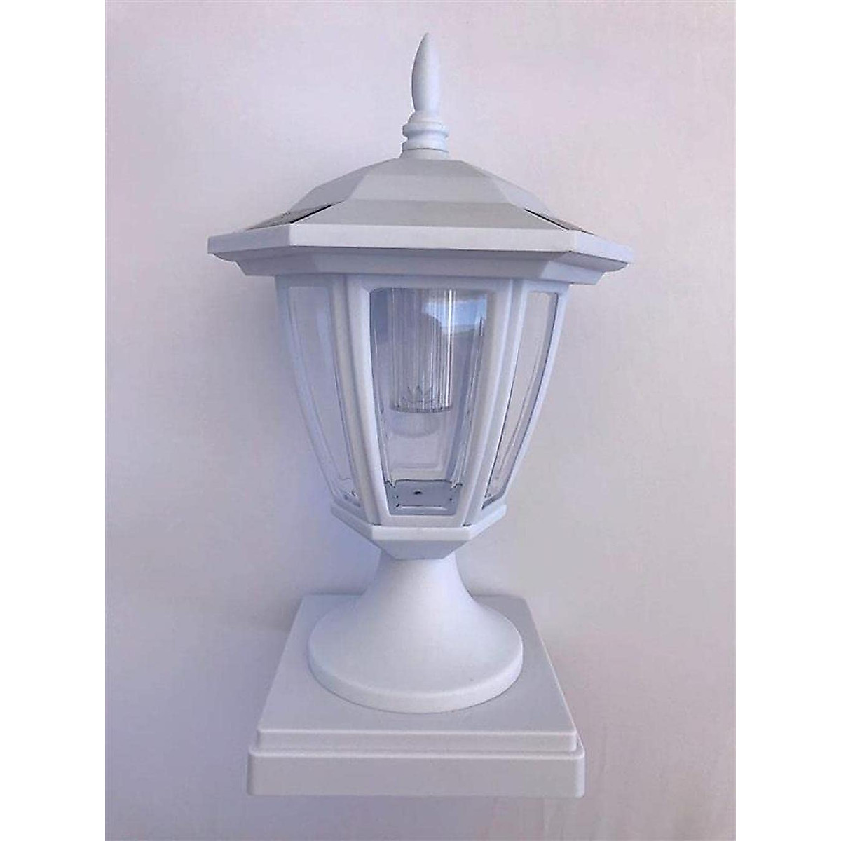 2 pcs 6x6 Base White Color Solar Post Cap Light Hexagon with Six Super Bright SMD LED Bulbs