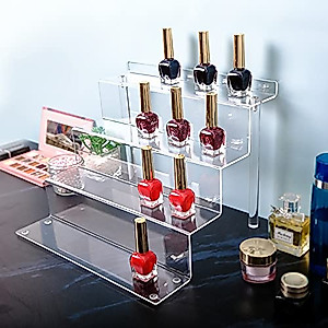 weddingwish Acrylic Display Riser Stand 4 Steps Clear Display Stand Shelf for Collectibles Amiibo Pops Figures, Cupcakes, Perfumes Display Or Collection - 2 Pack