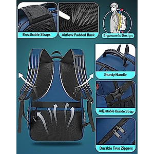 ProEtrade Travel Backpack, Extra Large Laptop Backpack School Business Anti Theft TSA Approved College Work Computer Bag Fits 17 Inch Laptop with USB Charging Port Bookbag for Women Men(Blue)