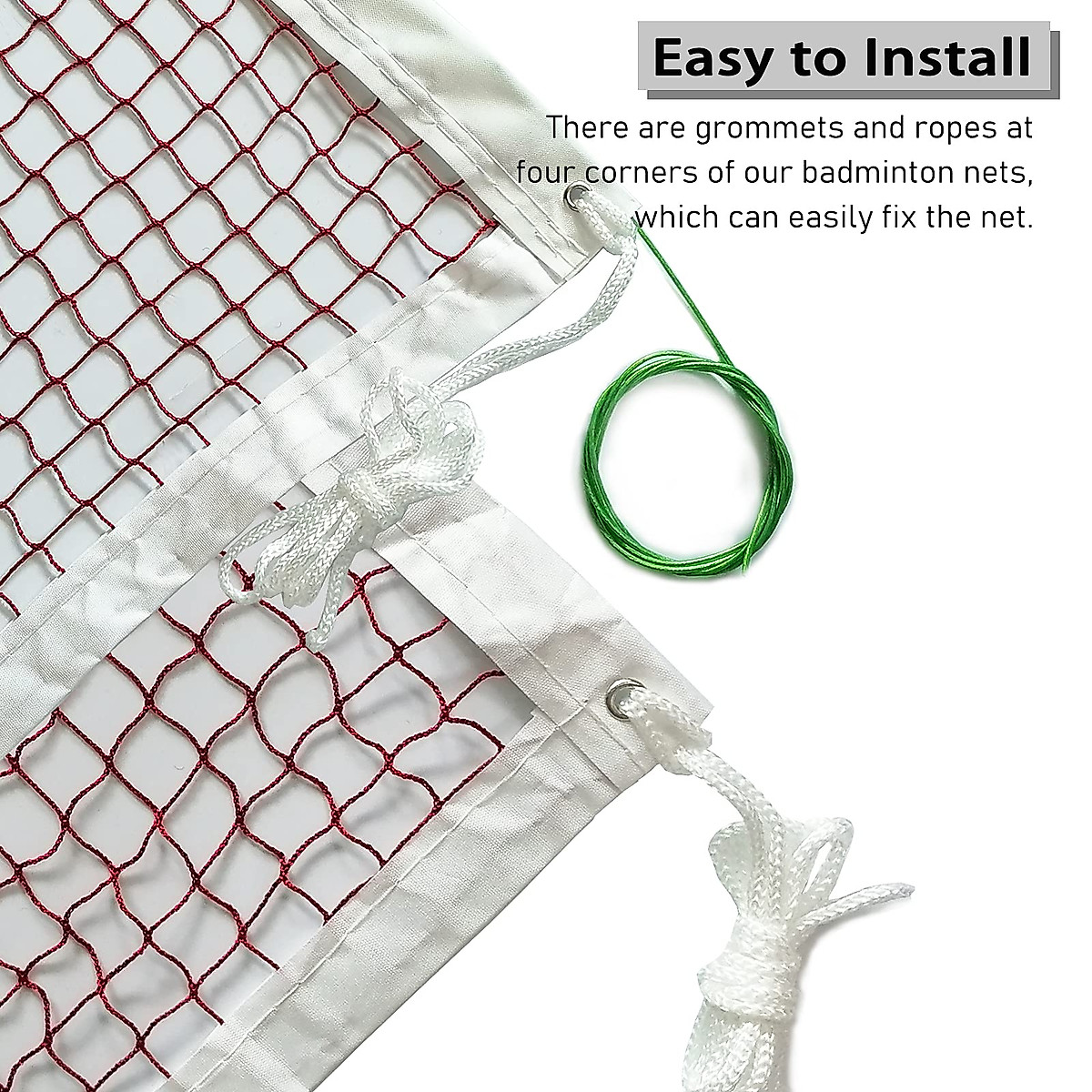 DOURR Badminton Tournament Net with Rope Cable (20 FT x 2.5 FT) (with Steel Rope Cable)