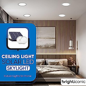 Solar Flush Mount Ceiling Lights - Remote Controlled Skylights Hybrid (2 Sets)
