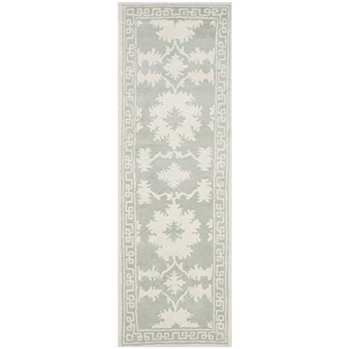 SAFAVIEH Bella Collection 2'3" x 7' Grey/Ivory BEL132B Handmade Premium Wool Runner Rug
