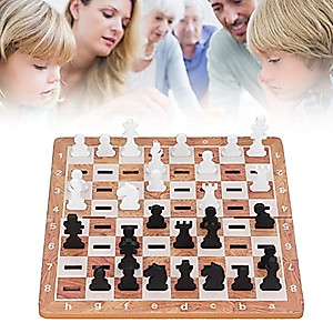 Cyrank Chess Board Game, Folding Wooden Chess Board Set Portable Travel Outdoor Games Gifts for Kids