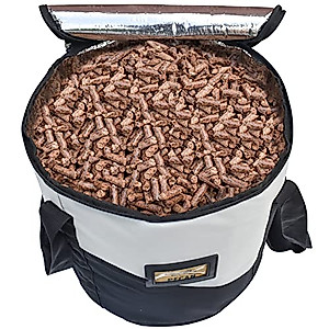 TOHONFOO 20LBs Fuel Pellet Storage Bag - Wood Pellet Container - Smoker Pellet Dispenser - Wood Pellet Storage Bucket - Anti-Shock Foam Layer Reduces Wood Pellets/Charcoal Chipping
