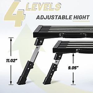 1000Lbs Heavy Duty Rv Steps, 4 Levels Adjustable Step Stool, Portable Folding Step Stool, Easy Use Camper Steps for Rv/Trailer/Truck/SUV, Lightweight Rv Step for Adults/Seniors/Dog by SOUHEILO