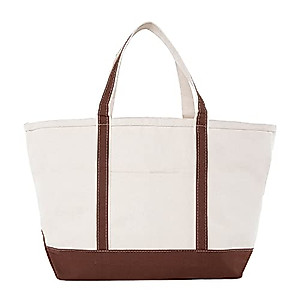CB Station Large Canvas Boat Tote : A Spacious Everyday Essential (Blank Bag, Brown)