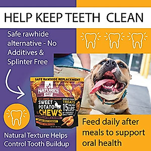 Nature's Diet Sweet Potato Chews XL 2lb Bag Safe Rawhide Replacement, Natural Treat, Training, Teeth, Healthy Snack for Dogs