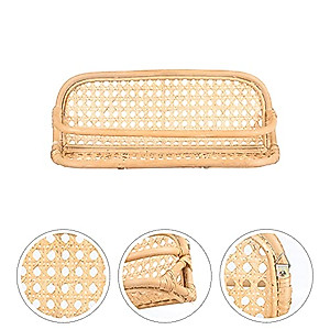 Lurrose Floating Display Shelf Wall Hanging Shelf Rattan Floating Shelves Wall Mount Bathroom Shelves Magazine Wall Rack Storage Basket for Farmhouse Kitchen Bathroom Rattan Wall Basket