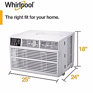 Energy Star 18,000 BTU 230V Window-Mounted Air Conditioner with Heat for Rooms up to 1,000 Sq. Ft. and Dehumidifier up to 4.75 pints/hour with Remote Control, LCD Display, and 24H Timer