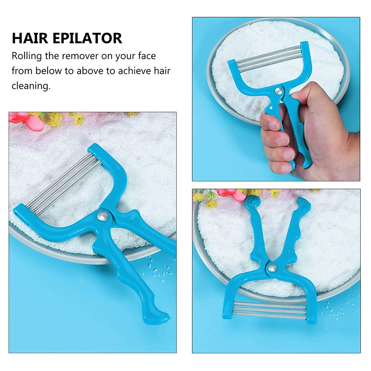 DOITOOL 2Pcs Manual Face Hair Removers Threaders Portable Face Lips Removal Epilator Stainless Steel Epilators Threading Beauty Tool