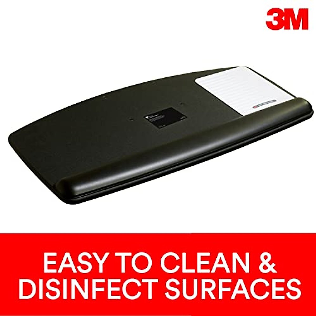 3M Keyboard Tray, Just Lift To Adjust Height And Tilt, Sturdy Tray Includes Gel Wrist Rest And Precise Mouse Pad, Swivels Side To Side And Stores Under Desk, 23" Track, Black (AKT90LE)