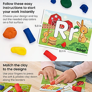 Arteza Kids Play Dough, Alphabet Learning Kit, 30 Pieces Air Dry Clay, 0.8 oz, Red, Yellow, and Blue, 26 Alphabet Cards, Art and Craft Supplies for Kids