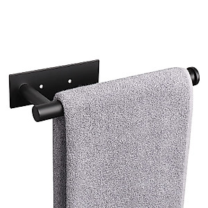 NearMoon Self Adhesive Hand Towel Holder/Towel Ring, Stainless Steel Hand Towel Bar Rustproof Stick on Wall-Towel Rack for Bathroom/Kitchen, Adhesive and Wall Mounted (1, Matte Black)