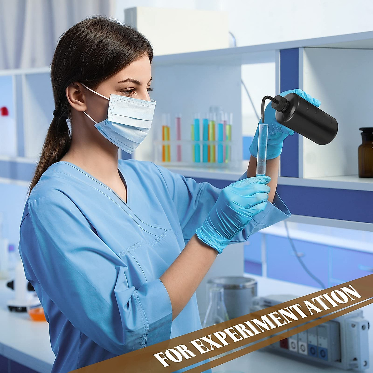 Epakh 6 Pcs 500 ml Tattoo Wash Bottle Water Squirt Bottle Lab Squeeze Bottles Lash Water Bottle Squeezer Safety Rinse Bottle for Eyelash Extensions, Tattoo Supplies, Cleaning, Succulent (Black)