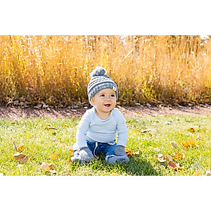 Funky Junque Infant Pom Beanie and Mittens Set - Leopard Beige