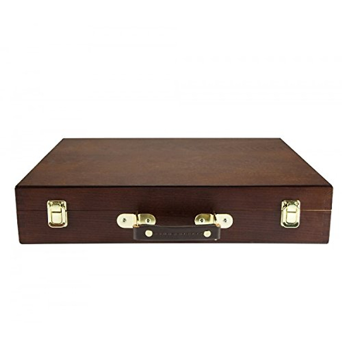 Creative Mark Capri 2 Deluxe Wood Artist Paint Box - Storage for Art Supplies, Paints, Mediums, Brushes, Compartment Storage, Lightweight, Travel - [Oil-Stained – Dark Walnut Finish]