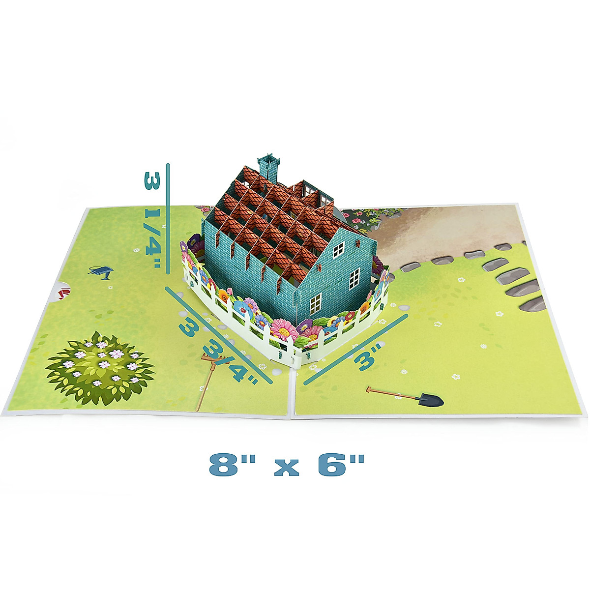 Teabug Cards New Home Card, House Pop Up Card, Congratulations for New Home, Realtor, House Warming, Birthday, Mothers Day, Father's Day, Retirement