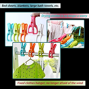 Beach Towel Chair Clips 4.5 Inch 10 Pcs,Big Size Color Plastic Lounge Chair Towel Clips,Pool Clips to Keep Towel from Blowing Away for Family Daliy Use