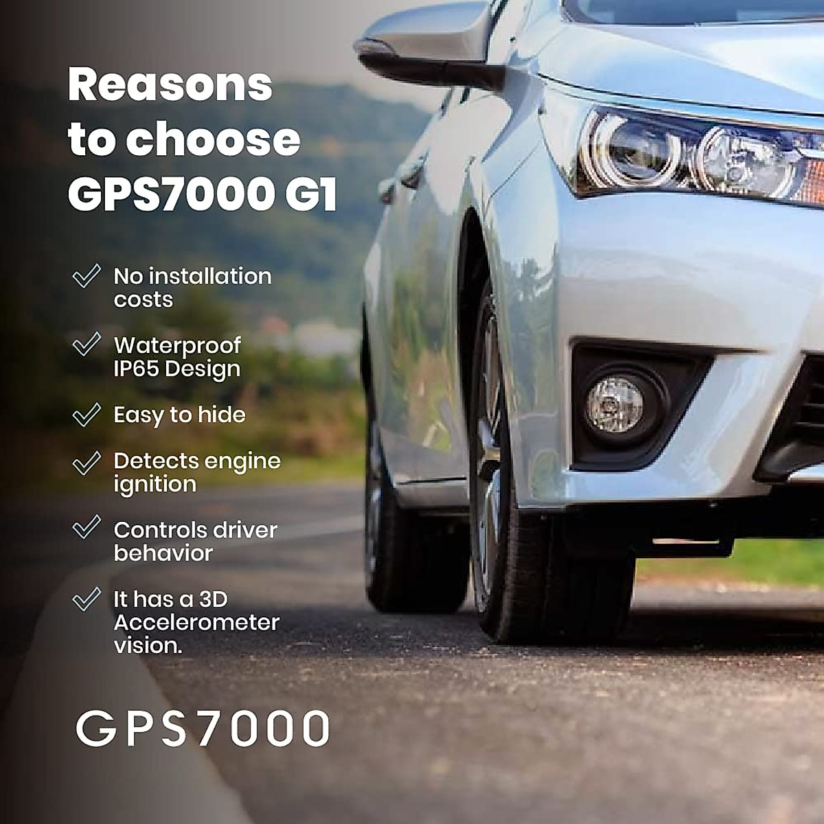 GPS7000 GPS Tracker for Vehicles - Hidden Tracking Device for Any Vehicle - Easy Installation on Car's Battery- 10 Days of Service - Subscription Required - Low Cost Subscription Plan Options