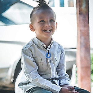 Sensory Chew Necklace for Kids and Adults, 5 Pack Silicone Chewy Toys, Oral Motor Aids Chew Pendant Chewable Toys for Boys and Girls with Autism, ADHD, Reduces Chewing Donut Multicolor