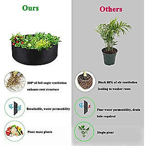 2 Pcs 30 Gallon Grow Bags for Vegetable, Heavy Duty Thickened Nonwoven Fabric Pots with Handles, Durable Breathe Plant Container for Potato, Carrot, Onion, Flower, Indoor and Garden