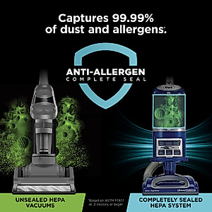 Shark NV360 Navigator Lift-Away Deluxe Upright Vacuum with Large Dust Cup Capacity, HEPA Filter, Swivel Steering, Upholstery Tool & Crevice Tool, Blue