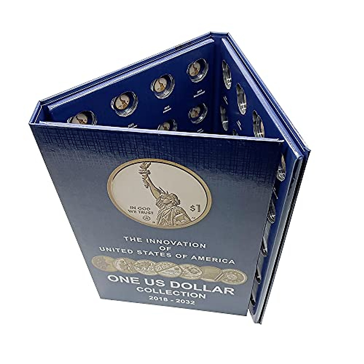 Ewind 2020 Hardcover with Foam Inner Coin Collection Album for USA Coins (Innovation Dollar), 253mm x 354mm x 21mm