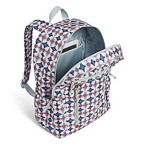Vera Bradley Women's Lighten Up Study Hall Backpack, Water Geo, One Size