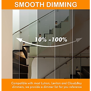 CLOUDY BAY 120V Dimmable 5 Color LED Indoor Outdoor Step Light,2700K/3000K/3500K/4000K/5000K 3W 35lm,Stair Lights,Black,6 Pack