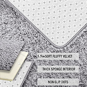 Zareas Soft Fluffy Rug for Bedroom, 4x6 Feet Shaggy Grey Rug, Plush Area Rugs for Living Room Kids Room, Furry Rugs Shag Rugs for Apartment Dorm, Fuzzy Rugs Non-Slip for Home Decor