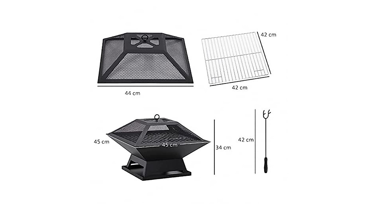 Modern Square BBQ Grill & Outdoor Heater