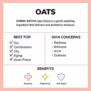 FACETORY Oats Calming Glow Weightless Facial Oil with Oats and Squalane - Calming, Redness Relief, Anti-inflammatory, Moisturizing Facial Oil, 30ml/ 1.01 fl oz