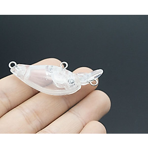 10PCS Unpainted Lure Blanks 3.13g 4.6cm with 5mm Free Fishing Eye Crankbait Simulation Blank Body Clear Hard Baits Trout Salmon Minnow Lure Popper Lures Topwater Freshwater 5mm 8154