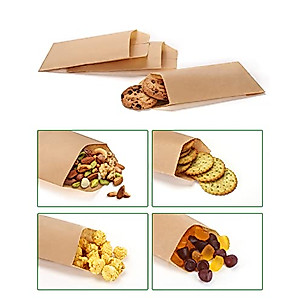 SEMNOZ 200 Pack Small Paper Bags, Natural Mini Brown Paper Bags 3.5 x 5.5 Inches, Tiny Kraft Paper Treat Bags for Cookies, Sandwiches, Snacks, Bakery, Popcorn, Candy, Gift, Party Favors