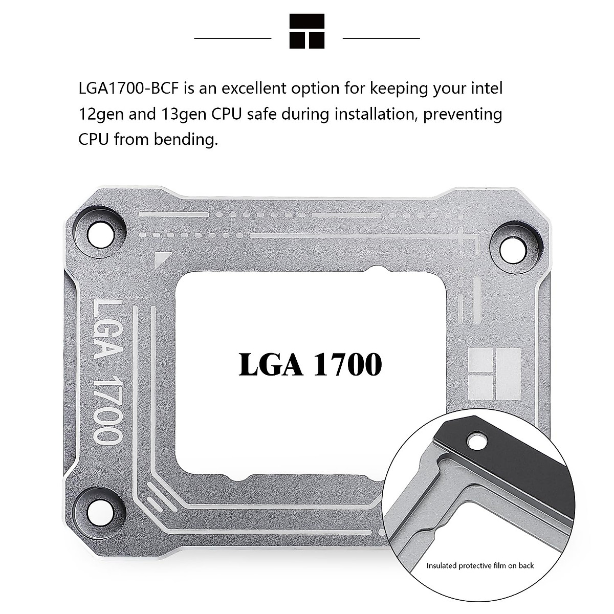 Thermalright LGA1700-BCF Gray 12/13 Generation Intel Anti-Bending Gastener,CPU Fixed Fastener, Intel CPU Protection Bracket, for Intel LGA1700 Slot(LGA1700 BCF Gray)