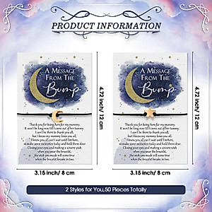 Henoyso 50 Set Over the Moon Baby Shower Favors for Guests a Message from the Bump Wish Bracelets Baby Shower Bracelets Twinkle Twinkle Little Star Party Favors for Guests Thank You Gifts
