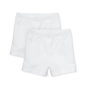 The Children's Place baby girls And Toddler Cartwheel Shorts, White 2 Pack, 3T US