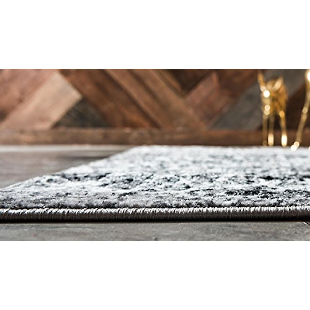 Unique Loom Sofia Collection Area Rug - Grace (2' x 13' 1" Runner, Dark Gray/ Gray)