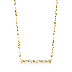 Ross-Simons 0.25 ct. t.w. Diamond Bar Necklace in 18kt Gold Over Sterling. 16 inches