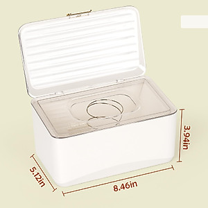 Flenpptly Baby Wipes Dispenser, Wipe Holder Wipes Container Large Capacity Keep Wipes Fresh & Easy to Open (White)